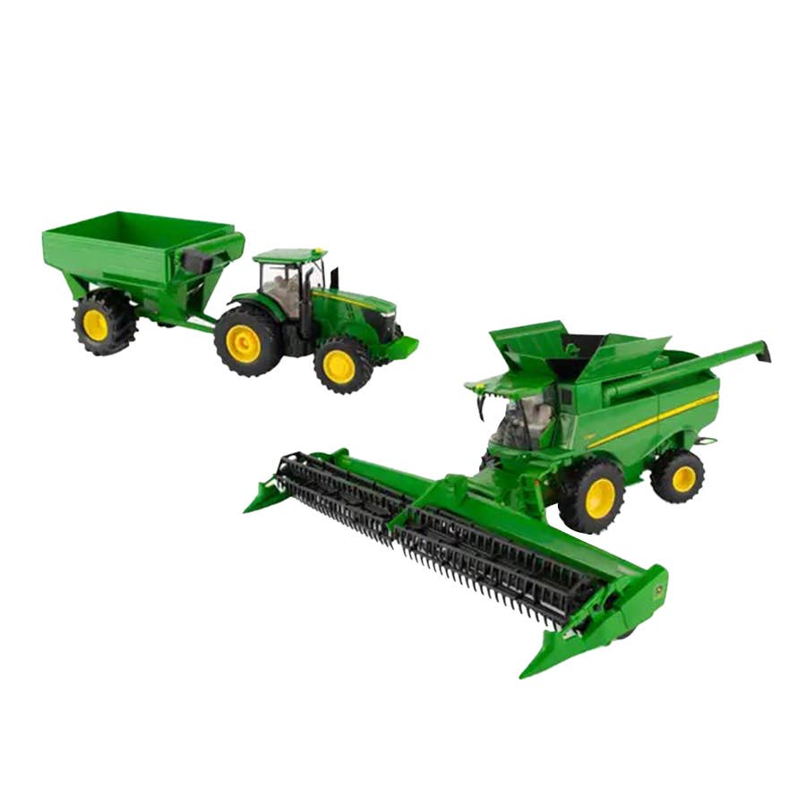 TOMY John Deere Harvesting Set with Tractor