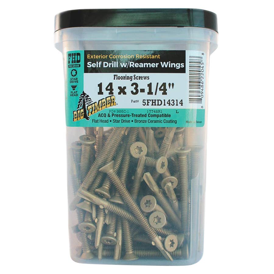 Big Timber Flat Head Self-Drilling Bronze Reamer Screw