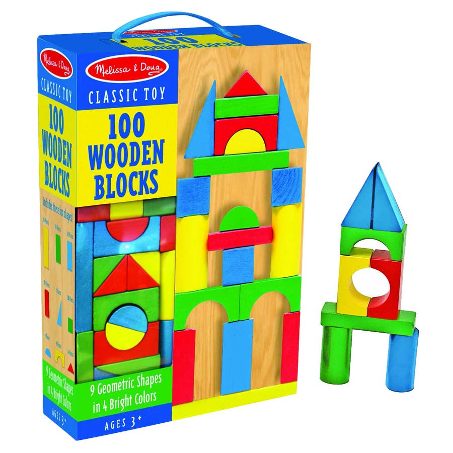 Melissa & Doug 100 pcs Wood Blocks Set