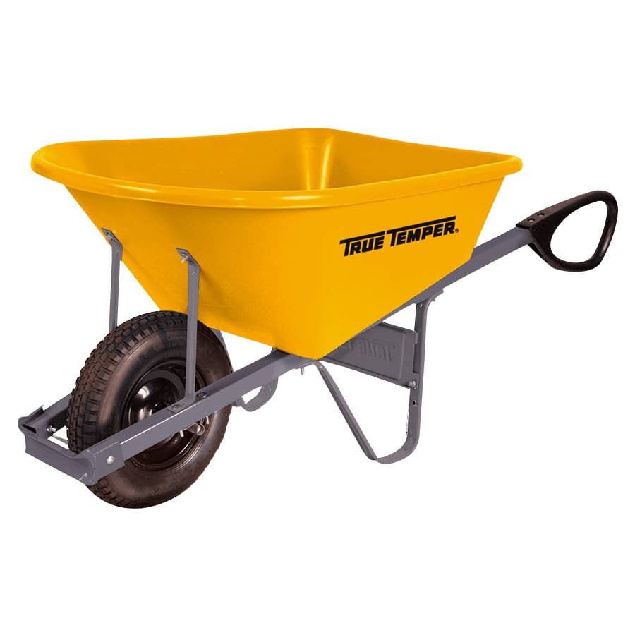 True Temper 6 cu. ft. Poly Wheelbarrow with Total Control Handles