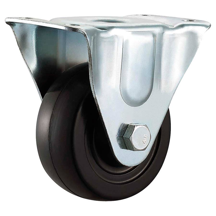 Precision Casters Rubber Rigid Plate Caster
