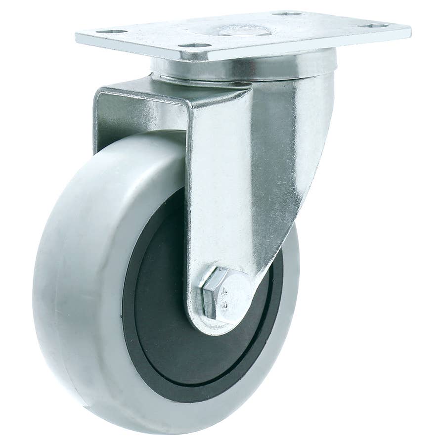 Precision Casters Thermoplastic Rubber Swivel Plate Caster