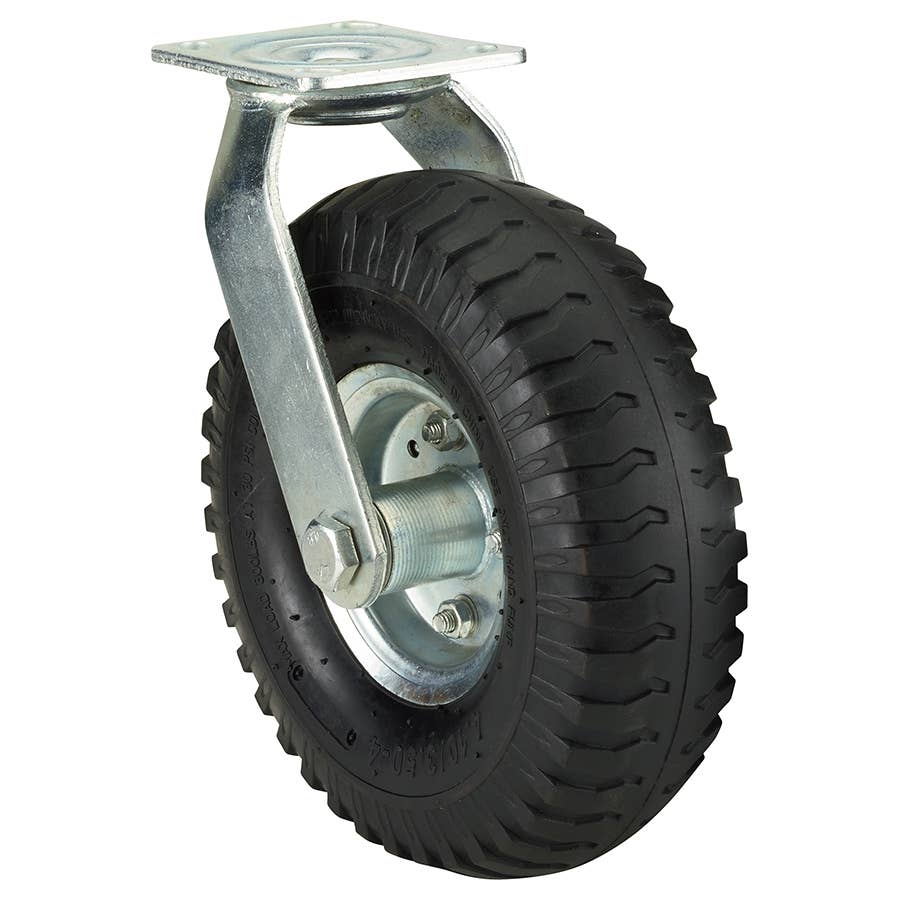 Precision Casters Pneumatic Swivel Plate Caster