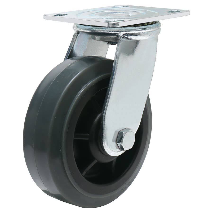 Precision Casters Thermoplastic Rubber Swivel Plate Caster