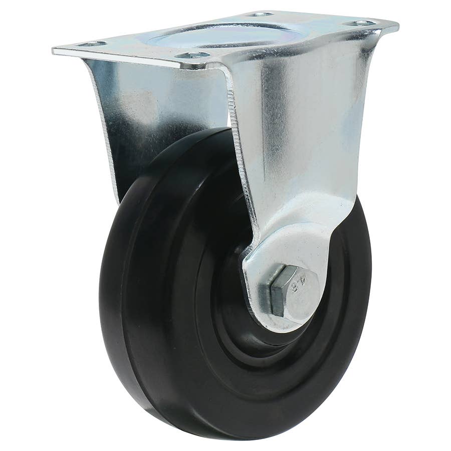 Precision Casters Rubber Rigid Plate Caster