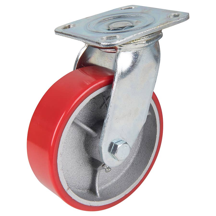 Precision Casters Steel Polyurethane Swivel Plate Caster
