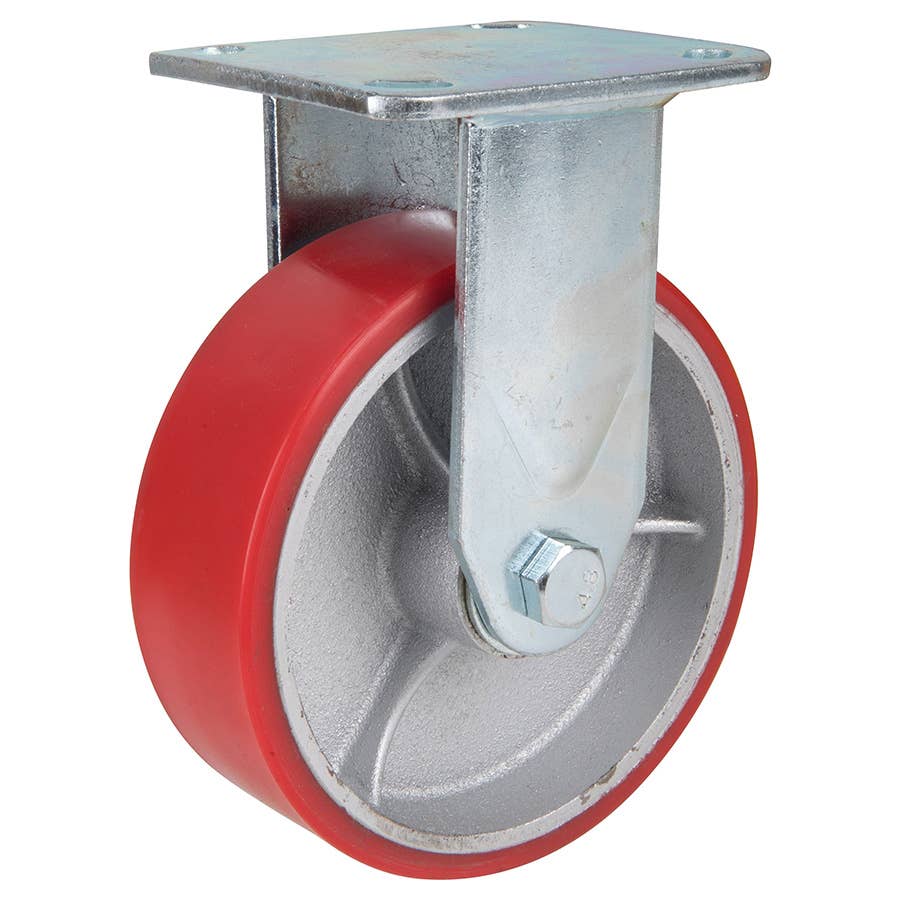 Precision Casters Steel Polyurethane Rigid Plate Caster