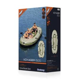 Best Way Hydro Force Voyager 500 Inflatable Raft Set with Oars