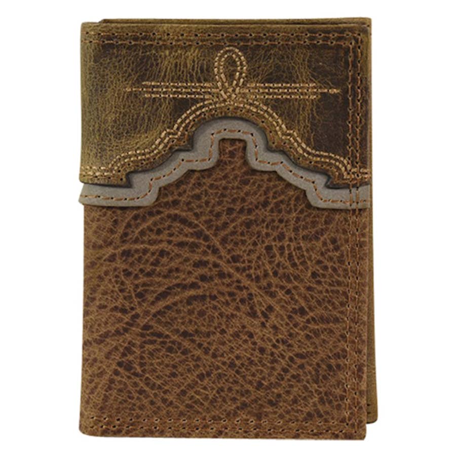 Tony Lama Men's Texture Leather Trifold Wallet