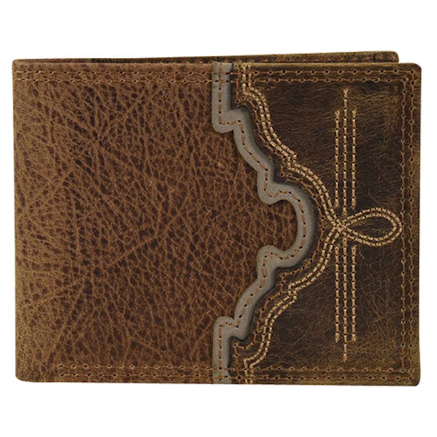 Tony Lama Men's Texture Leather Large Bifold Wallet