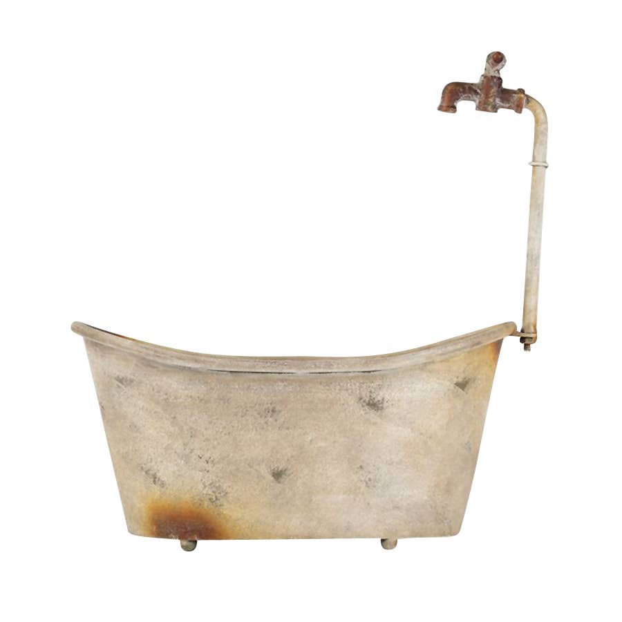 Alpine Rustic Bathtub w' Faucet Planter (Assorted)