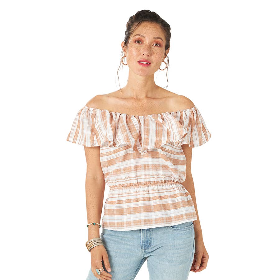 Wrangler Women's Short Sleeve Off Shoulder Top