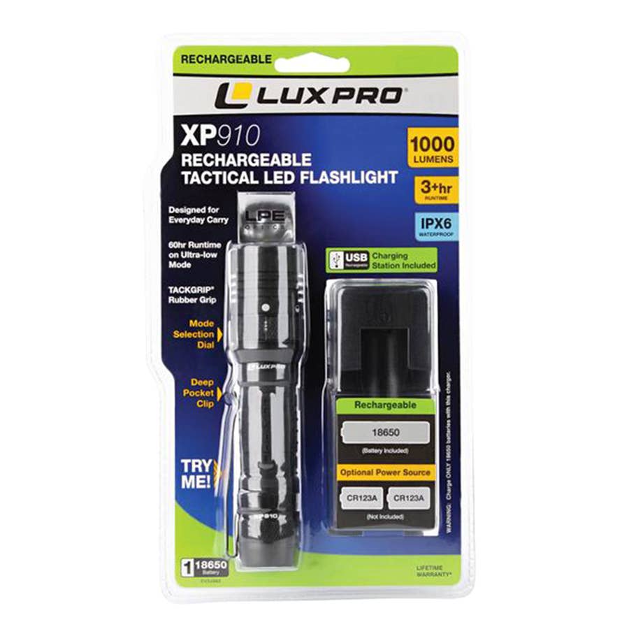 Lux Pro Rechargeable Tactical Defensive Flashlight