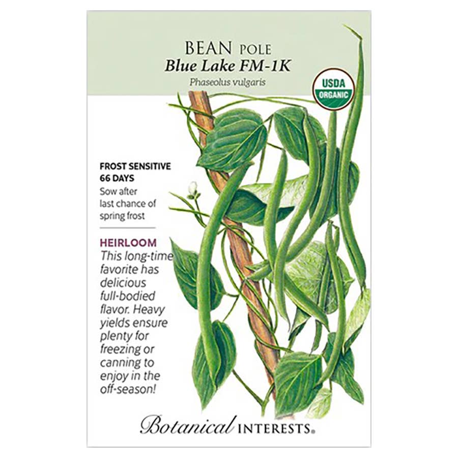 Botanical Interests Blue Lake FM-1K Pole Bean Seeds