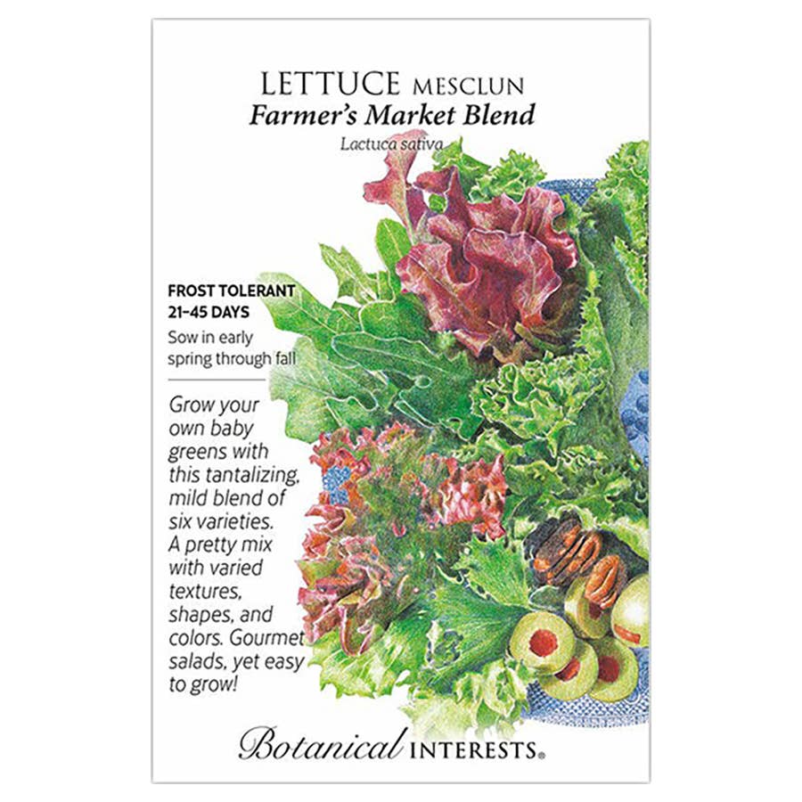 Botanical Interests Farmer's Market Blend Mesclun Lettuce Seeds