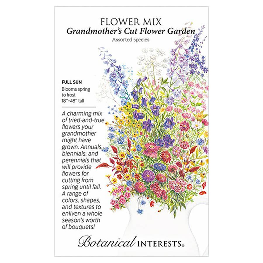Botanical Interests Grandmother's Cut Flower Garden Flower Mix Seeds
