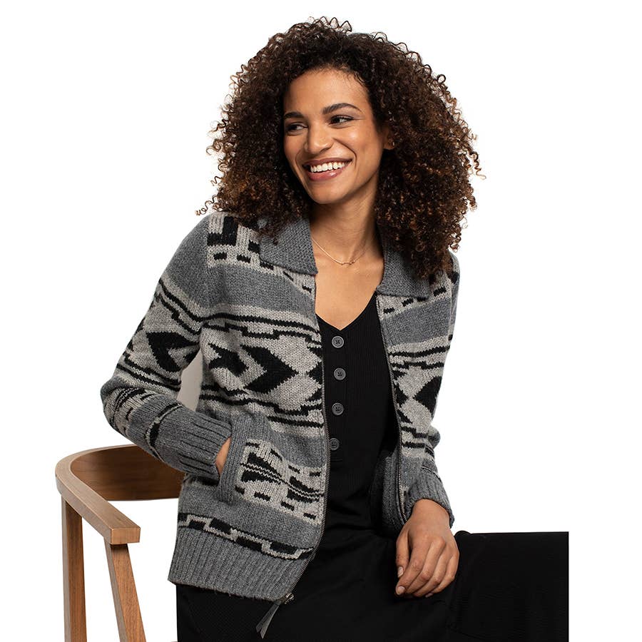 Pendleton Women's Graphic Shetland Zip Sweater