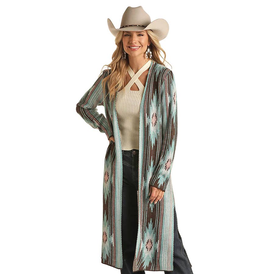 Rock & Roll Denim Women's Aztec Sweater Duster