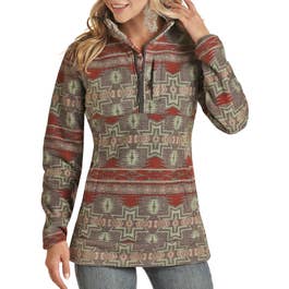 Powder River Outfitter Women's Printed Aztec Fleece Pullover