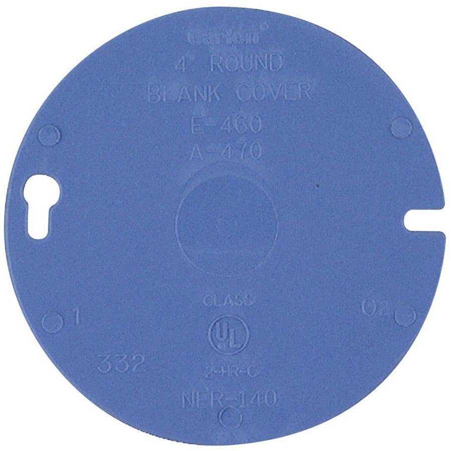 Carlon Round PVC Box Cover Blank - 4""