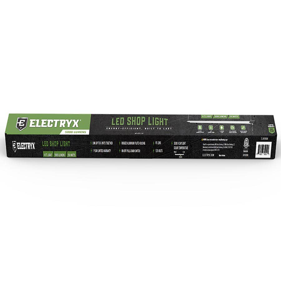 The Electryx® 4 ft. 5,000 Lumens LED Shop Light provides ultra lumen output
