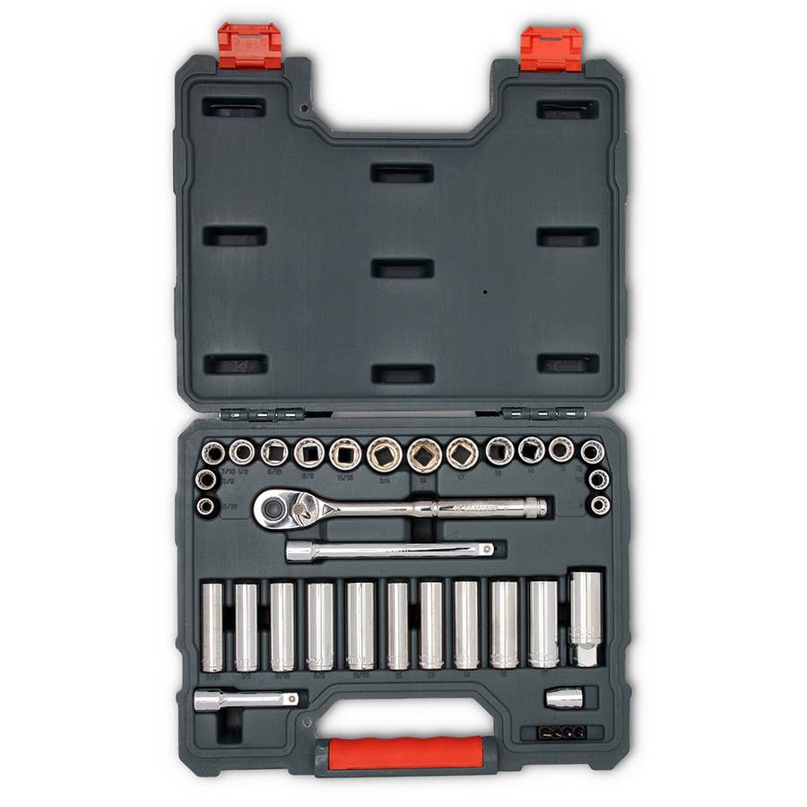 Crescent 35 pcs 3/8" Drive 6 & 12 Pt. Combination SAE/Metric Mechanics Tool Set