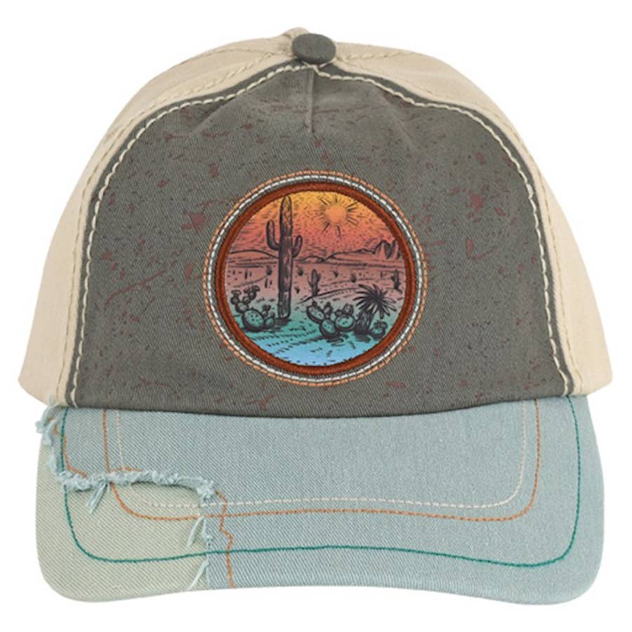 Catchfly Women's Desert Patch Distressed Ponytail Cap