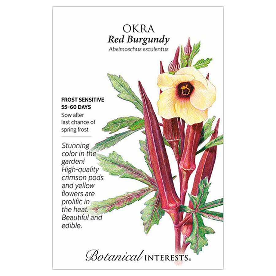 Botanical Interests Okra Red Burgundy Seeds