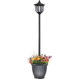 Backyard Expressions Single Solar Lamp W/Planter