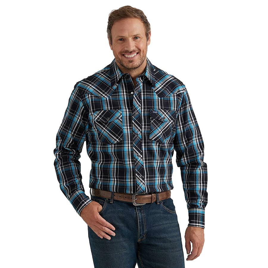 Wrangler Men's Long Sleeve Premium Performance Advanced Comfort Work Shirt