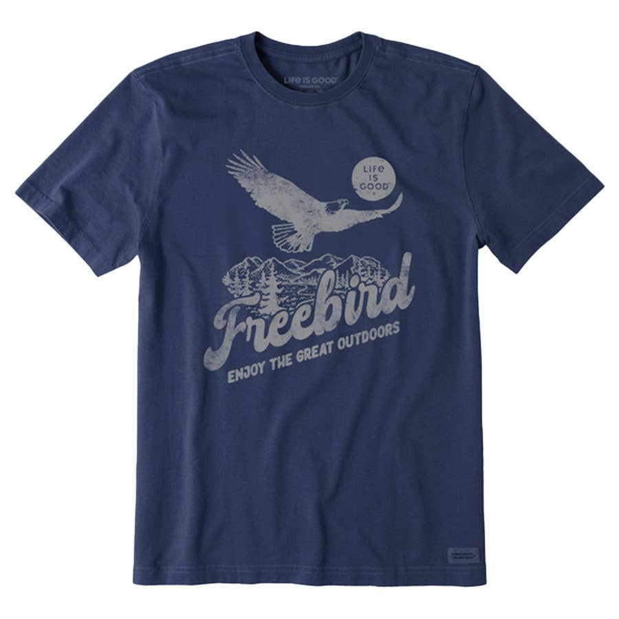 Life is Good Men's Short Sleeve Bald Eagle Freebird Crusher Graphic T-Shirt