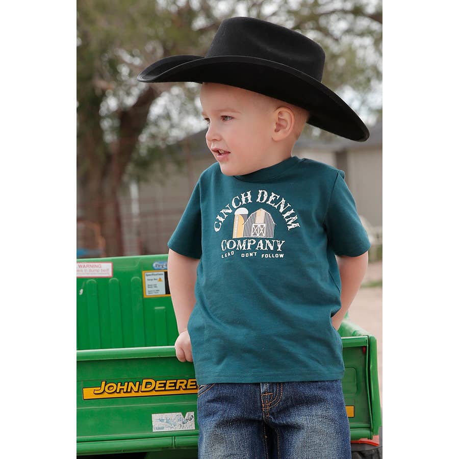 Cinch Boy's Short Sleeve Cinch Logo Barn Graphic T-Shirt