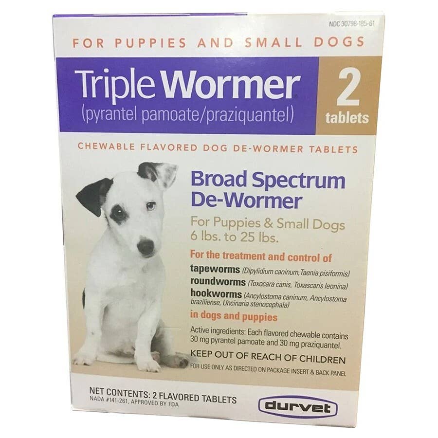 Durvet Triple Broad Spectrum Chewable De-Wormer for Puppies or Small Dogs