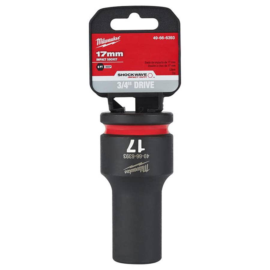 Milwaukee Metric SHOCKWAVE 3/4" Drive IMPACT DUTY Deep 6 PT Socket
