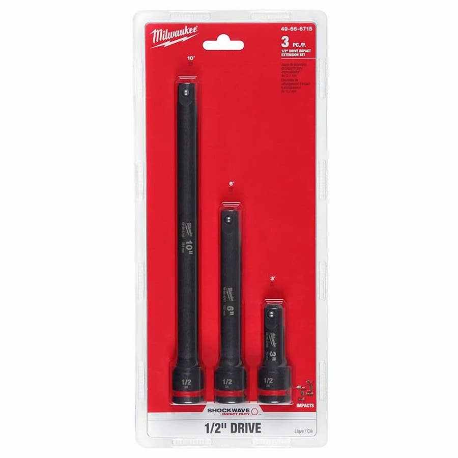 Milwaukee 3 pcs SHOCKWAVE IMPACT DUTY 1/2" Drive Extension Set