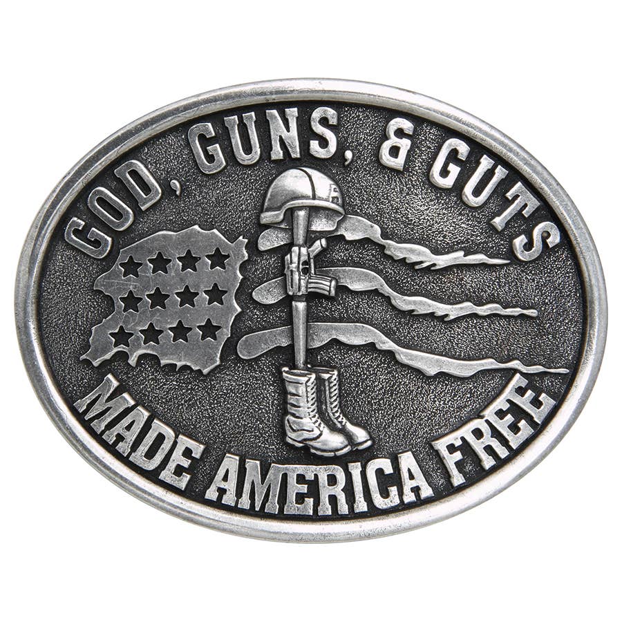 AndWest Men's God, Guns & Guts Made America Free Buckle