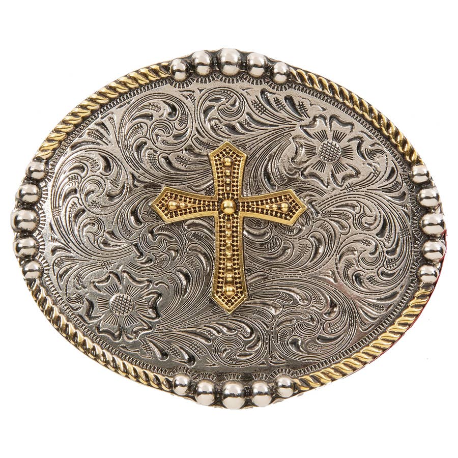 AndWest Men's Bead and Rope Edge with Cross Buckle