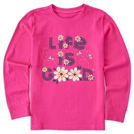 Life is Good Girl's Long Sleeve Life Is Good Daisy Bees Crusher Graphic ...