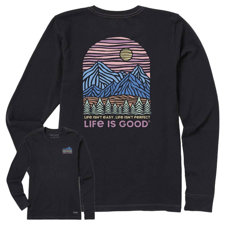 Life is Good Women's Long Sleeve Life Isn't Easy Crusher Graphic T-Shirt