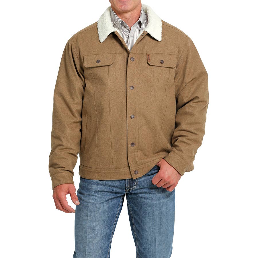 Cinch Men's Concealed Carry Snap Front Poly-Wool Sherpa Lined Trucker Jacket
