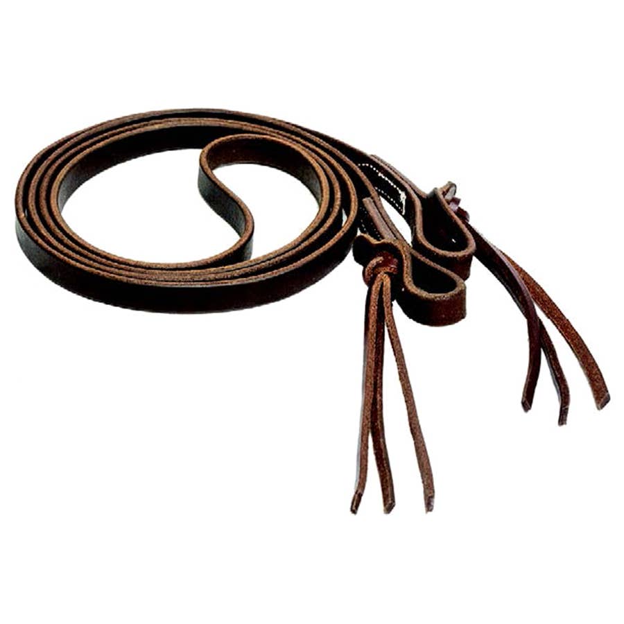 Mustang Oiled Harness Leather Roping Rein w/Pineapple Knot