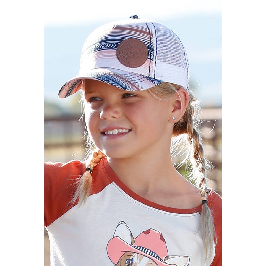 Cruel Girl's Mesh Back Striped Trucker Cap