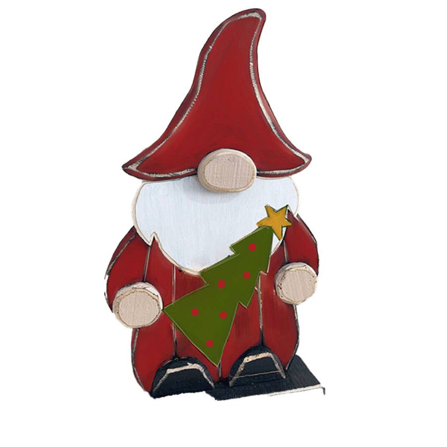 Backyard Expressions Chunky Wood Gnome Santa