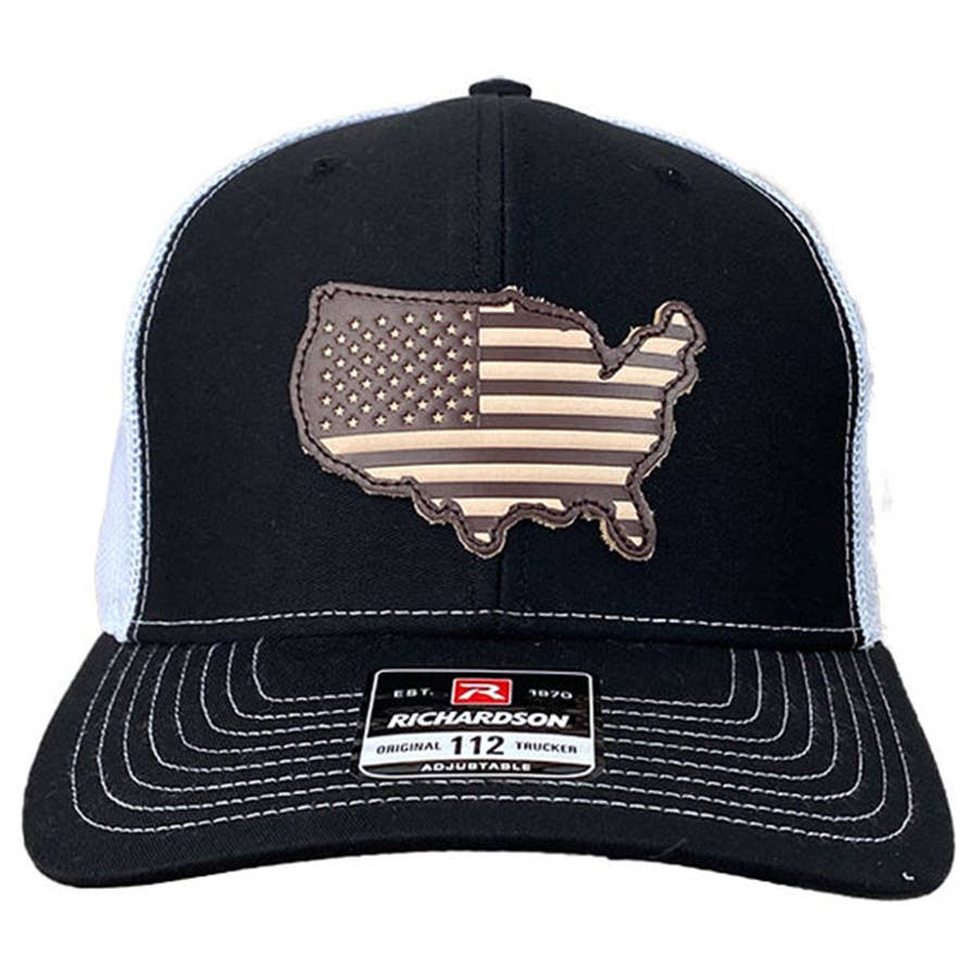 Ariat Men's Lower 48 Map Flag Patch Mesh Snap Back Cap