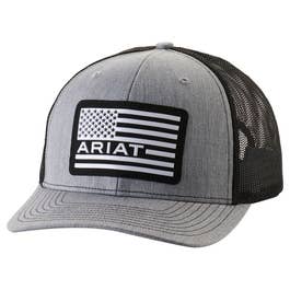 Ariat Men's Ariat U.S.A. Flag Patch Mesh Snap Back Cap