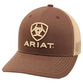 Ariat Men's Ariat Logo Shield Patch Mesh Snap Back Cap