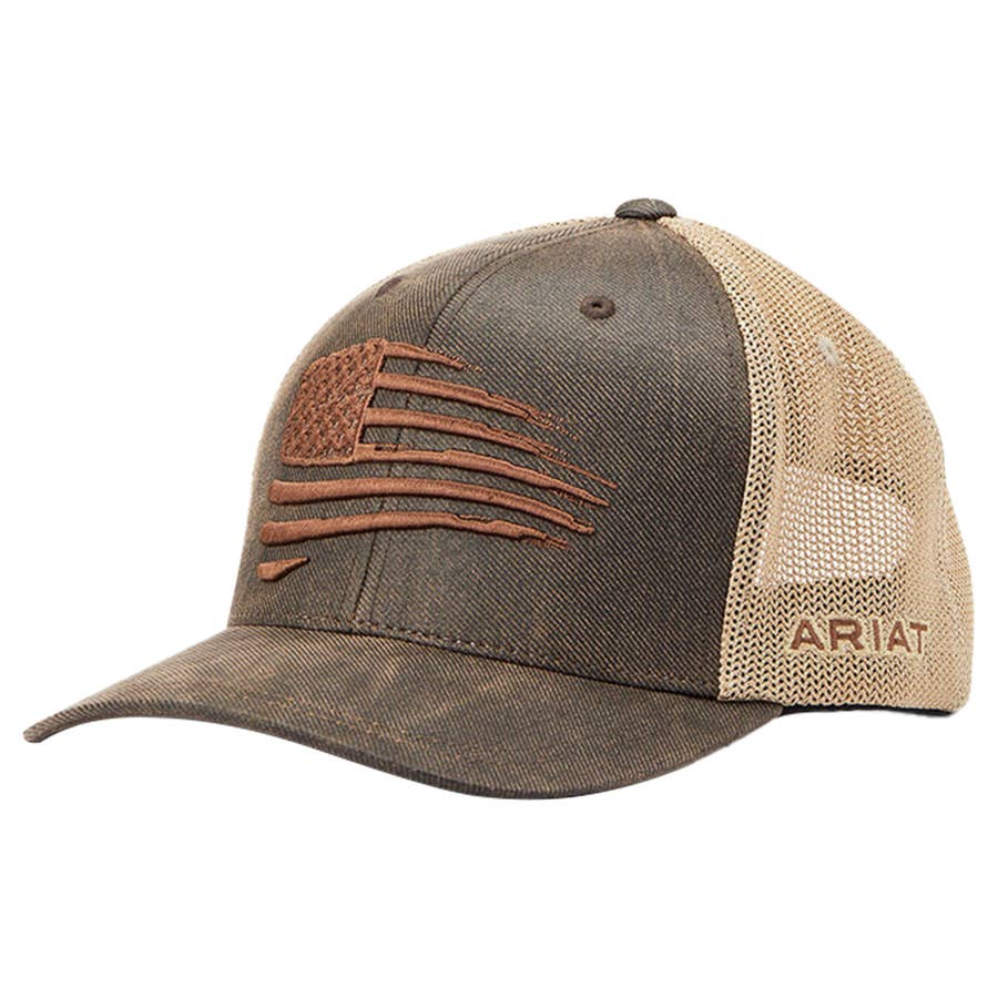 Ariat Men's 3D U.S.A. Flag Mesh Snap Back Cap