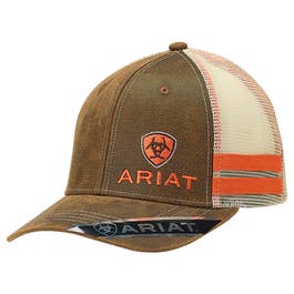Ariat Men's Offset Ariat Logo Patch Mesh Snap Back Cap