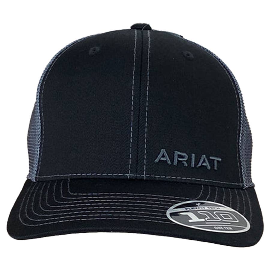 Ariat Men's Offset Ariat Embroidery Mesh Snap Back Cap