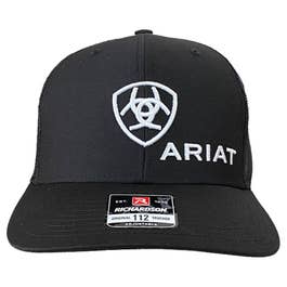 Ariat Men's Ariat Logo Shield Patch Mesh Snap Back Cap